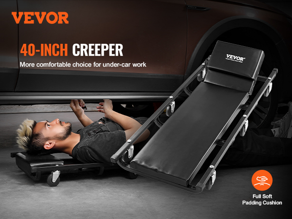 VEVOR 40 in Mechanic Garage Creeper 300 lbs Capacity Automotive Rolling ...