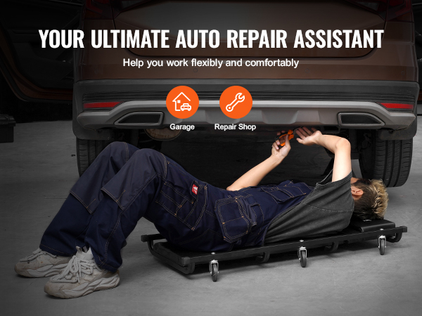 VEVOR 40 in Mechanic Garage Creeper 300 lbs Capacity Automotive Rolling ...