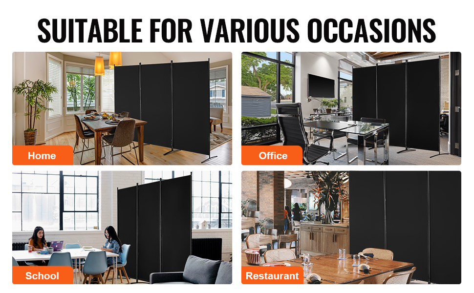 VEVOR Room Divider, 3 Panel Room Divider, Folding Privacy Screen and ...
