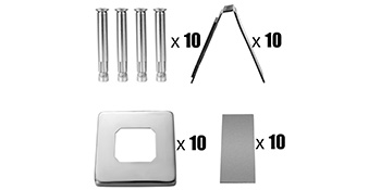 VEVOR Glass Railing Clamp 10PCS, Glass Railing 3.8x3.8x6.3 inch, Glass ...