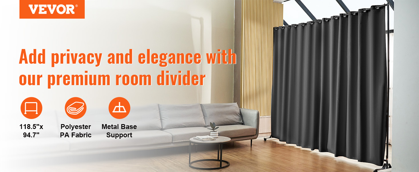 VEVOR Room Divider, 8 ft x 10 ft Portable Panel Room Divider with ...