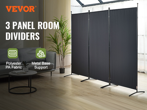 VEVOR Room Divider, 6.1 ft （102×71inch）Room Dividers and Folding ...