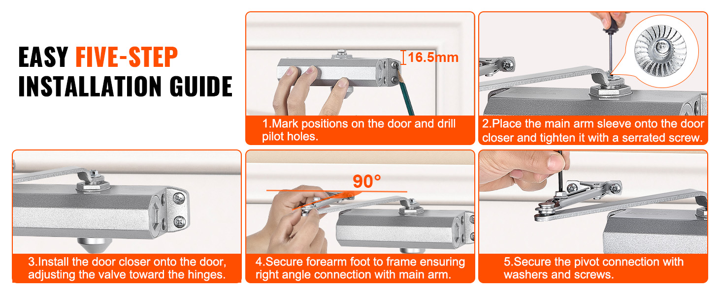 VEVOR Door Closer, Automatic Door Closer Commercial or Residential Use ...