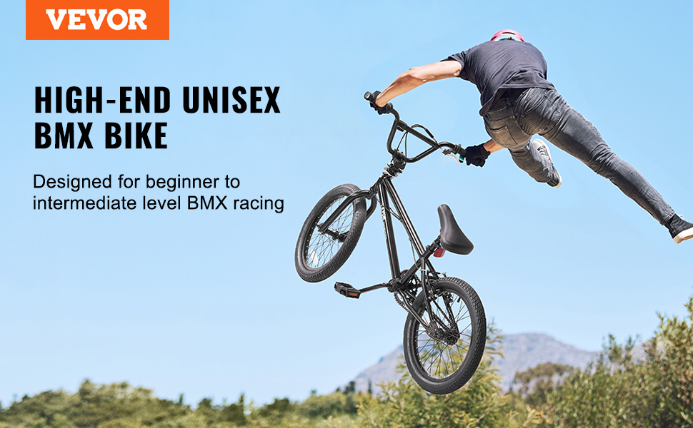 18-Inch BMX Bike Freestyle Bike Men Kids BMX Bicycle Hi-Ten Steel Frame | VEVOR US