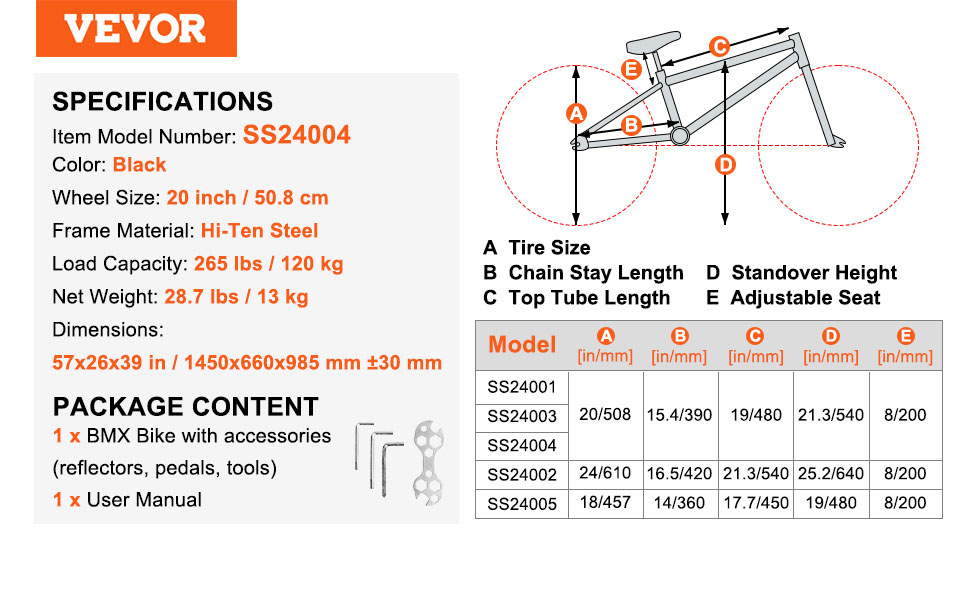 VEVOR 20-Inch BMX Bike Freestyle Bike Men Kids BMX Bicycle Hi-Ten Steel Frame | VEVOR US
