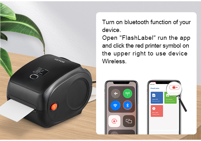 VEVOR Direct Bluetooth Thermal Label Printer HD(300DPI), All in One BT ...