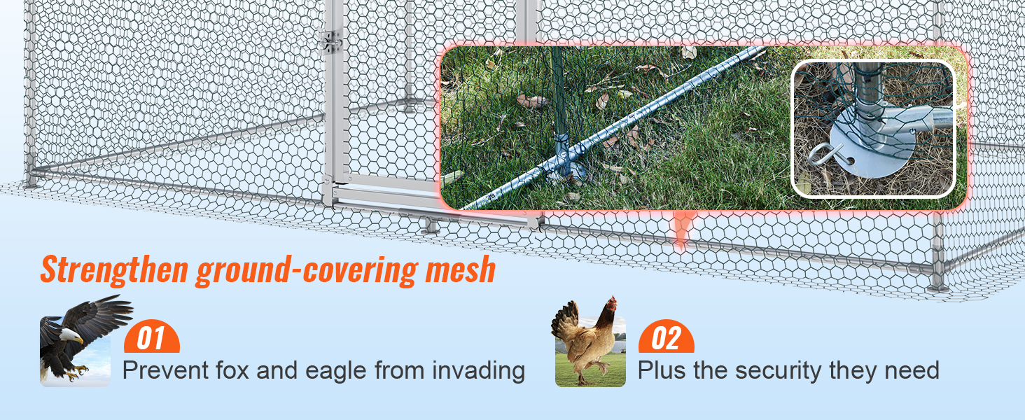 VEVOR Large Metal Chicken Coop with Run, Walkin Chicken Coop for Yard ...
