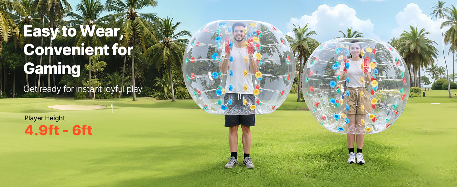 VEVOR 5FT/1.5M Inflatable Bumper Balls PVC Body Sumo Zorb Ball Outdoor ...