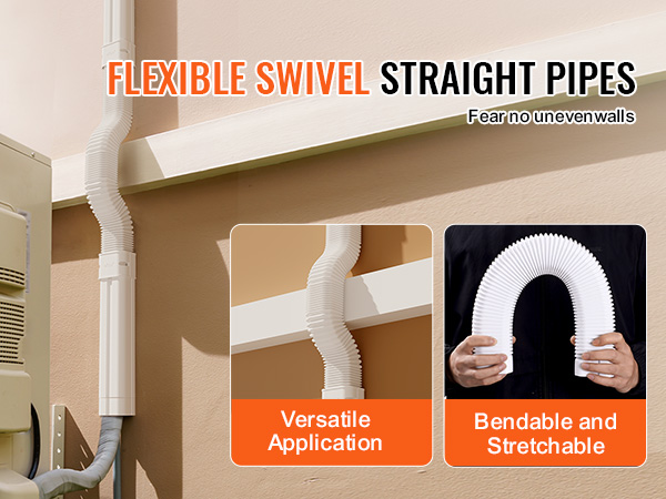 VEVOR Mini Split Line Set Cover 3-inch W 15.8Ft L, PVC Decorative Pipe ...