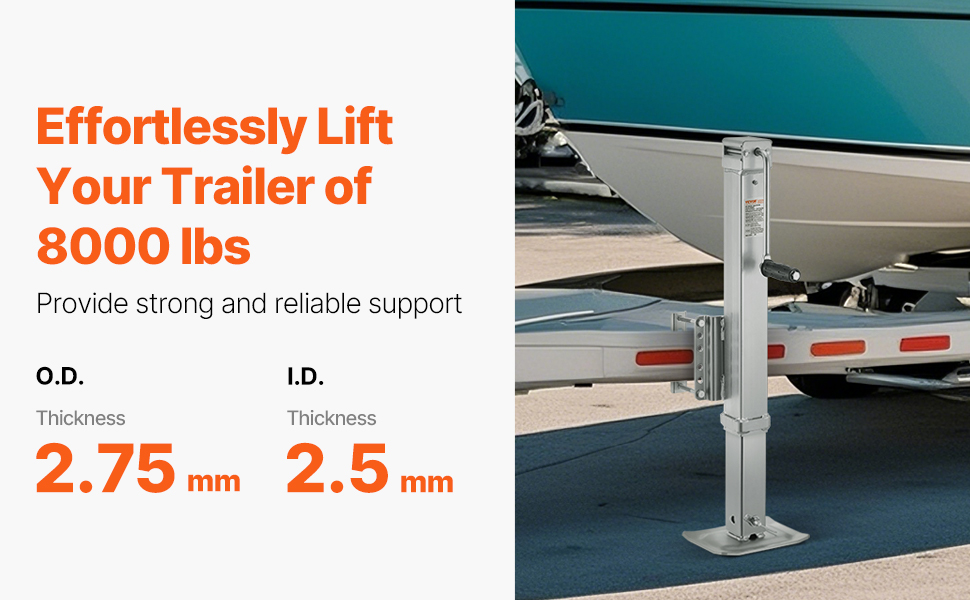 Trailer Jack Bolt-on Trailer Tongue Jack 8000 lbs Static Load 28.5 ...