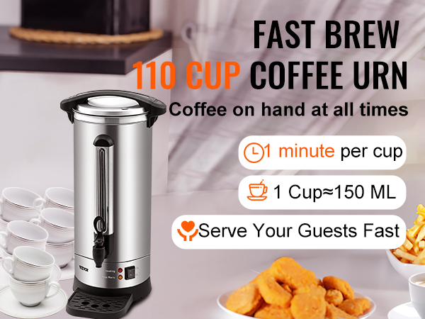 VEVOR Commercial Coffee Urn 110 Cup Stainless Steel Coffee Dispenser ...