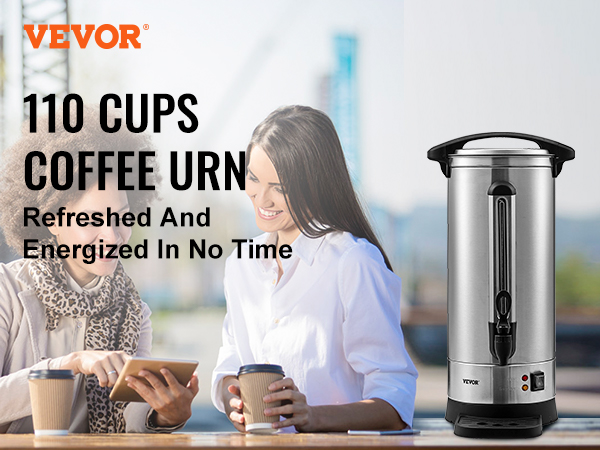 VEVOR Commercial Coffee Urn 110 Cup Stainless Steel Coffee Dispenser ...