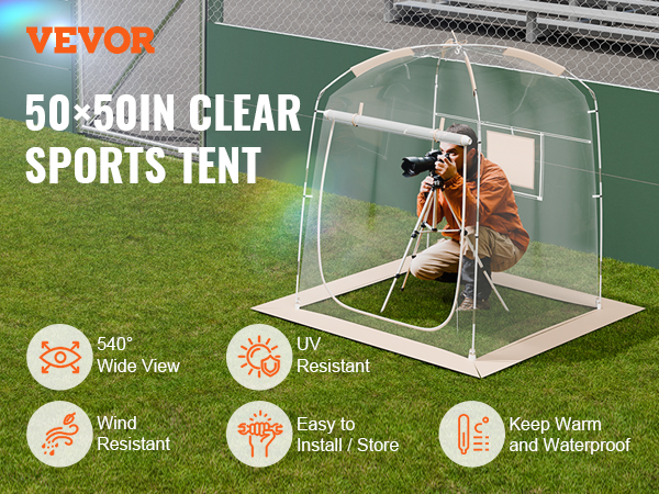 VEVOR Sports Tent Instant Tent Shelter Weather Proof 1 Person Clear ...