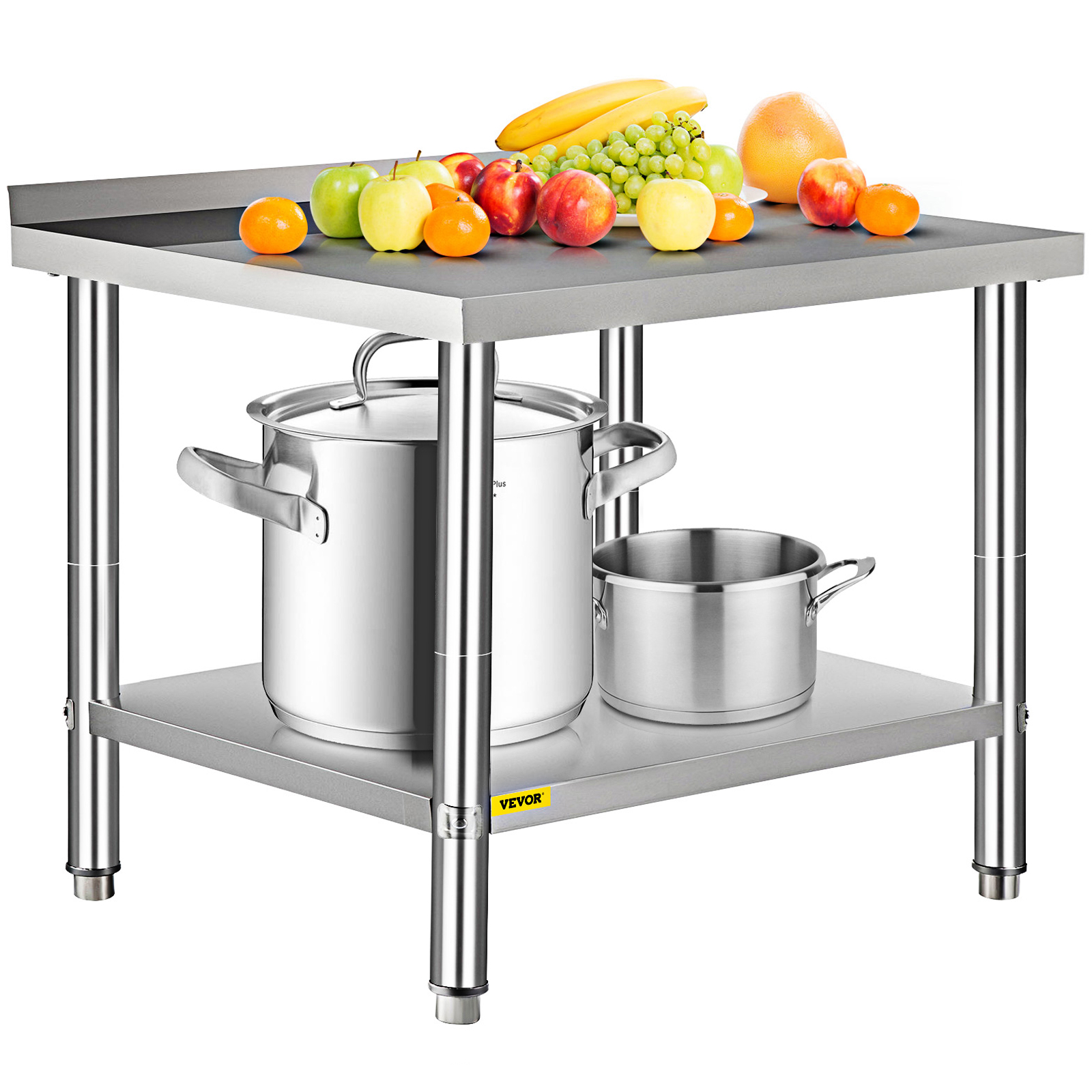 VEVOR Stainless Steel Prep Table, 36 x 24 x 35 Inch, 440lbs Load ...