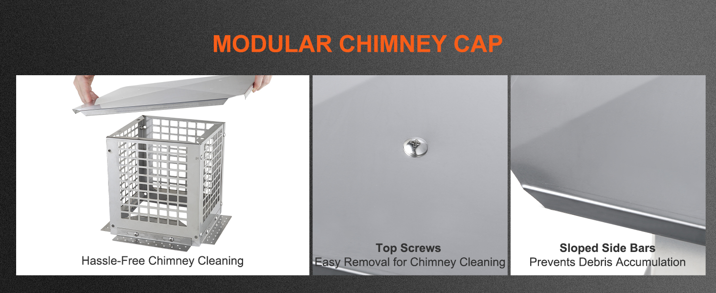 VEVOR Chimney Cap, 9 x 9 inch, 304 Stainless Steel Fireplace Chimney ...