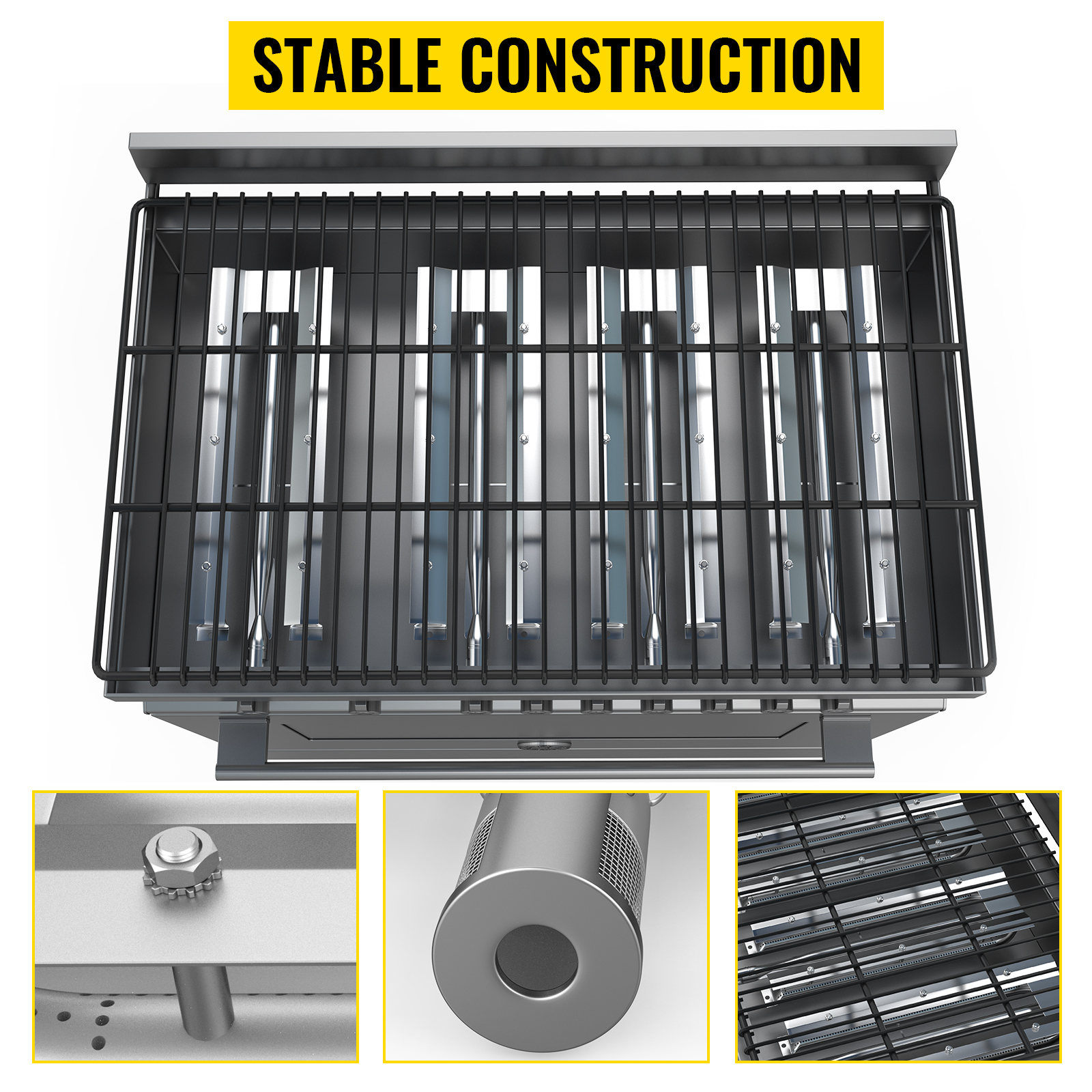 VEVOR Replacement U Burner, Stainless Steel Grill Burners, 3 Packs BBQ ...
