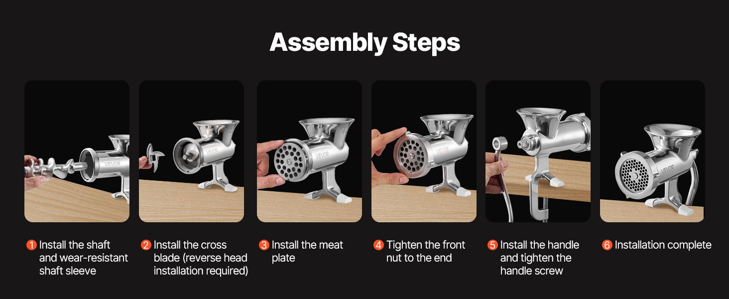 VEVOR Manual Meat Grinder, 304 Stainless Steel Hand Meat Grinder with ...