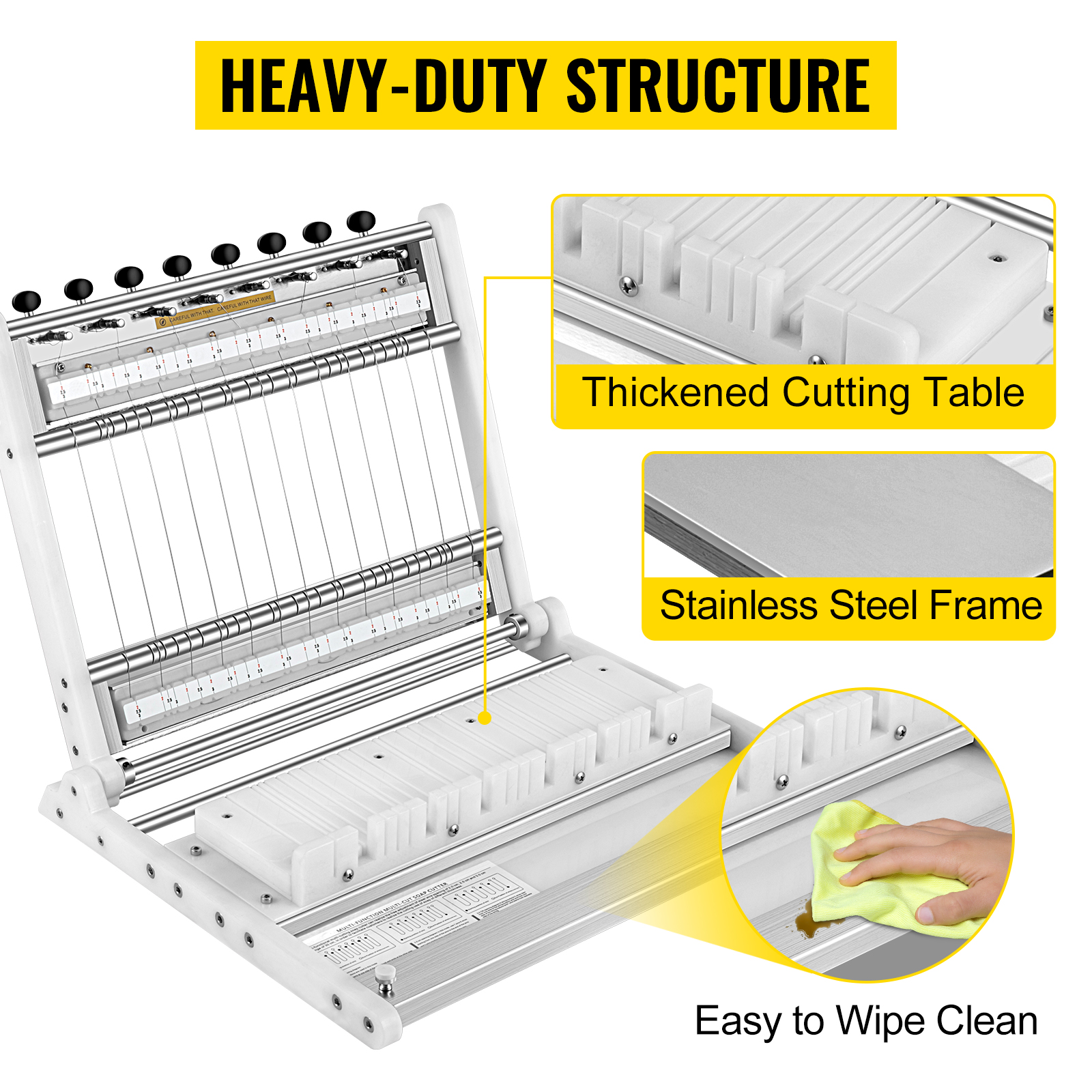 VEVOR Soap Cutter, Cuts 1-15 Bars, 0.8/1/1.2 inch Adjustable Width ...