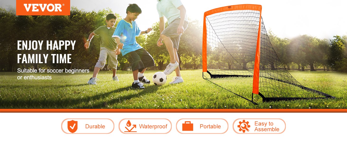 VEVOR Portable Soccer Goal, 6.5x3.25 ft Kids Backyard Soccer Net ...