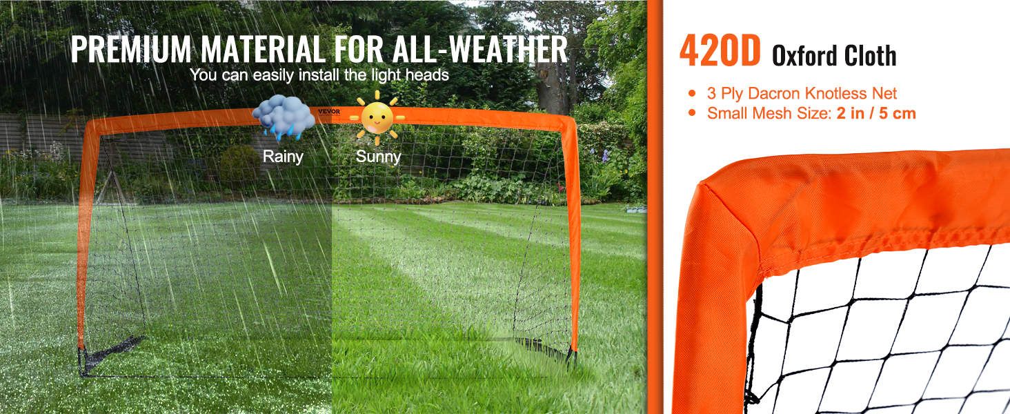 VEVOR Portable Soccer Goal, 6.5x3.25 ft Kids Backyard Soccer Net ...