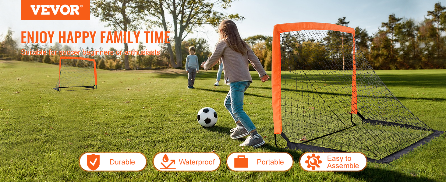 VEVOR Portable Soccer Goal, 4x3 ft Kids Backyard Soccer Net, Foldable ...