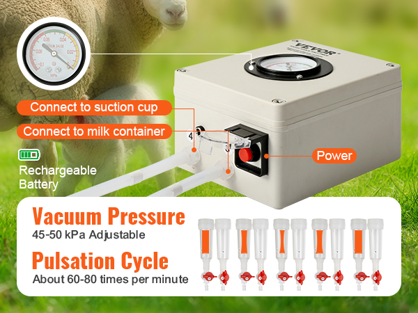 VEVOR Goat Milking Machine, 6 L 304 Stainless Steel Bucket, Electric ...