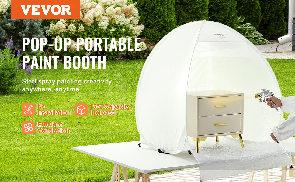 VEVOR Spray Paint Shelter Portable Spray Paint Tent Booth 40x35x40 in ...