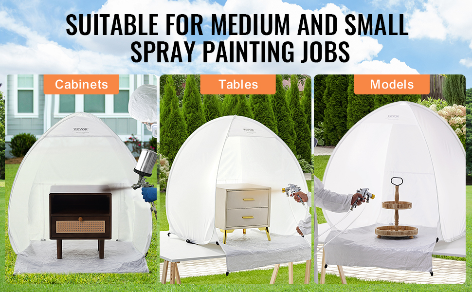 VEVOR Spray Paint Shelter Portable Spray Paint Tent Booth 3.3 x 2.9 x 3 ...