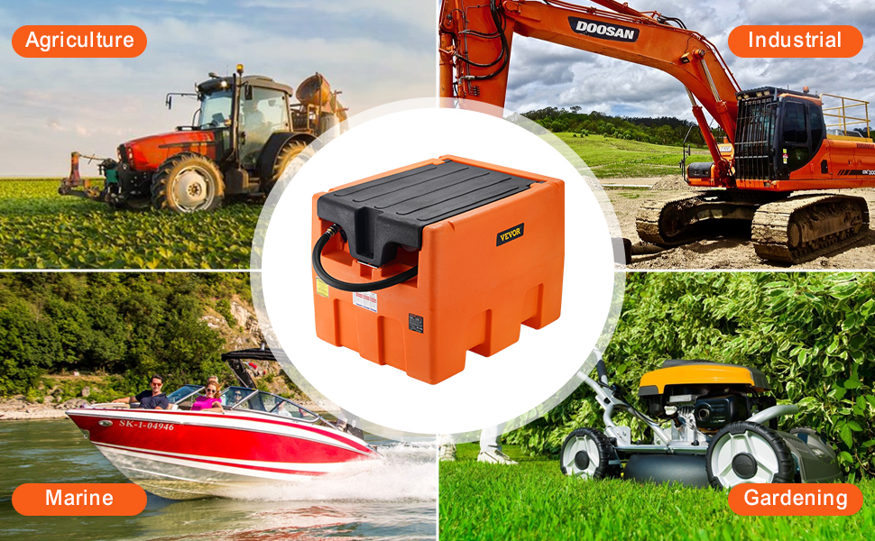 VEVOR Portable Diesel Tank 48 Gal Fuel Tank with 12V Electric Transfer ...