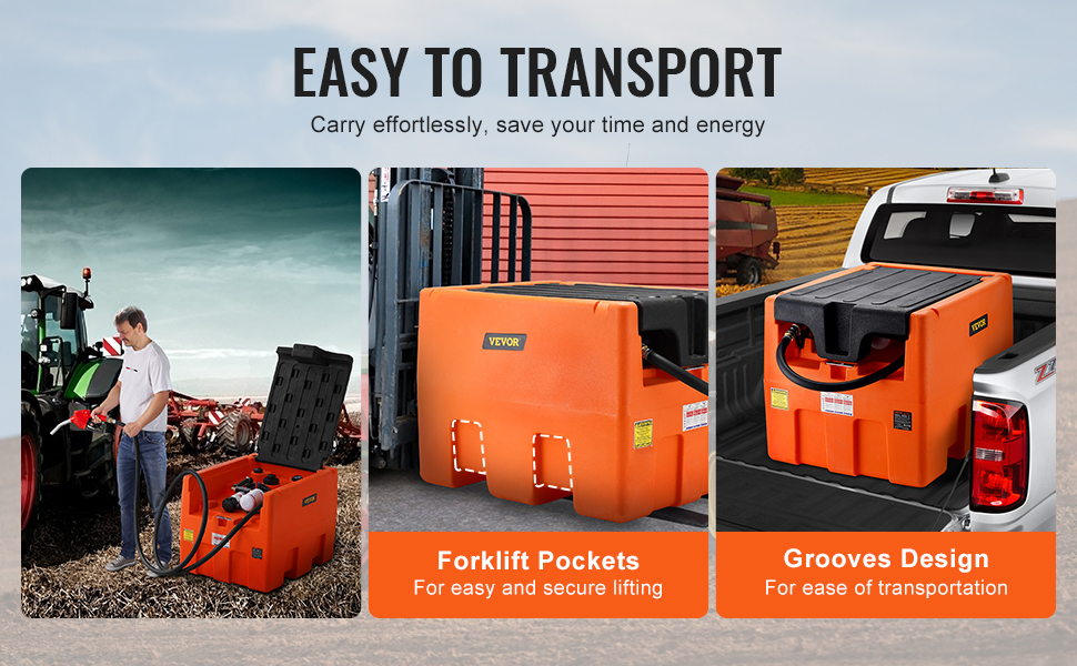 VEVOR Portable Diesel Tank 48 Gal Fuel Tank with 12V Electric Transfer ...
