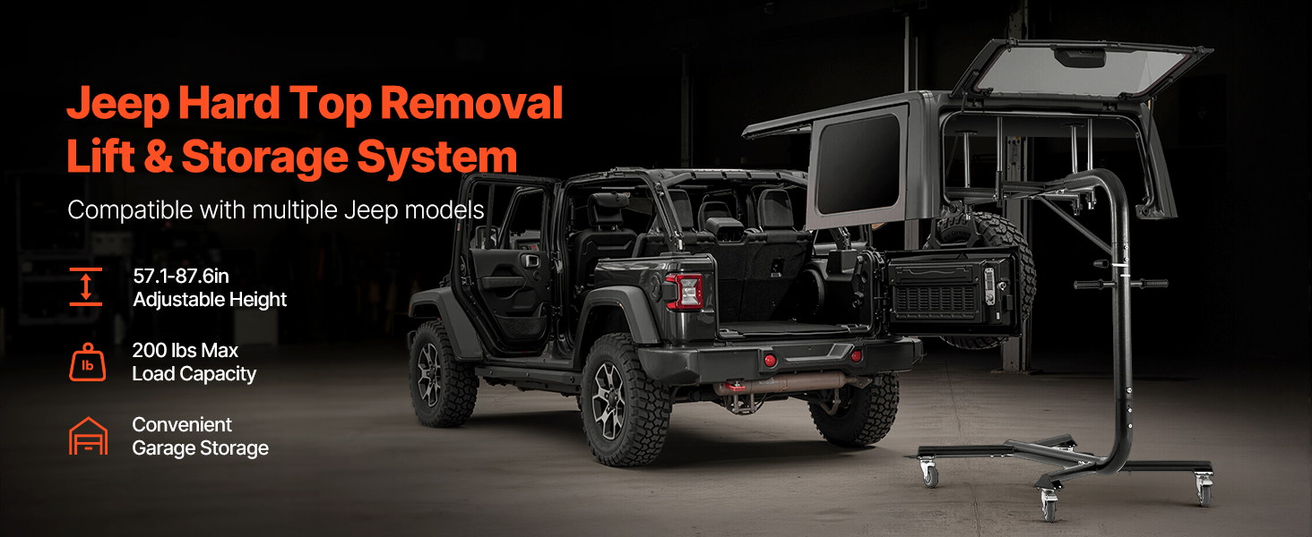 Hard Top Removal Lift for Jeep Wranglers YJ TJ JK JL & 4XE Ford Bronco ...