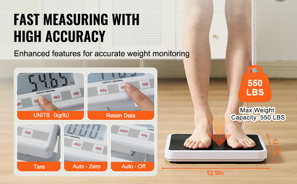 VEVOR Portable Medical Scale Digital Physician Weight Scale Anti-Slip ...