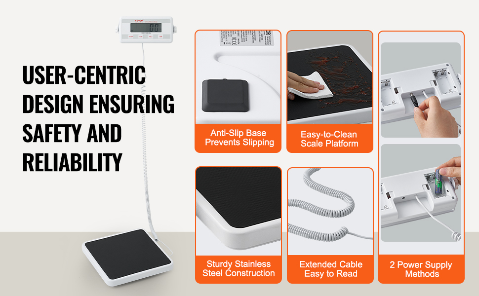 VEVOR Portable Medical Scale Digital Physician Weight Scale Anti-Slip ...