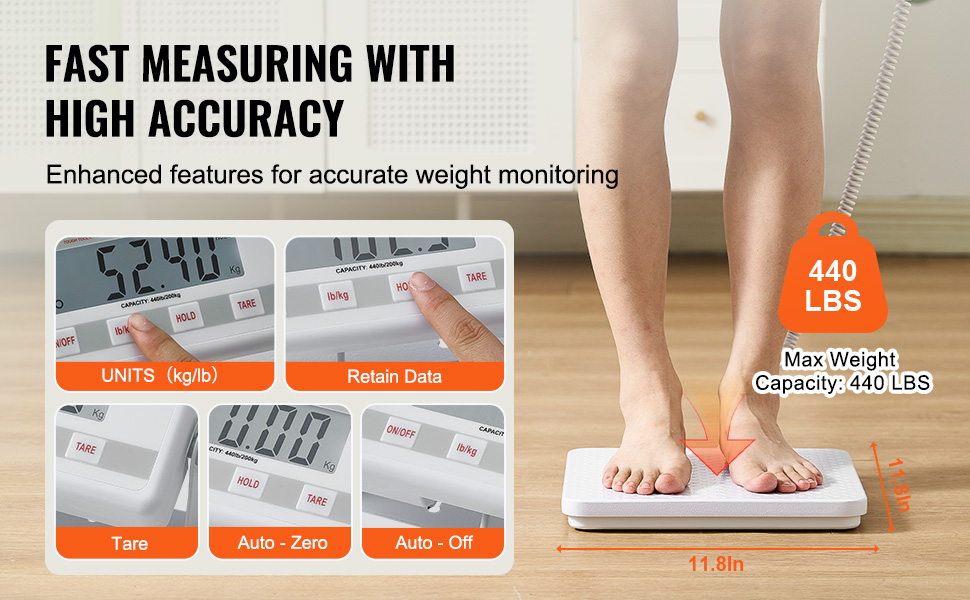 VEVOR Portable Medical Scale Digital Physician Scale for Weighing 440LB ...