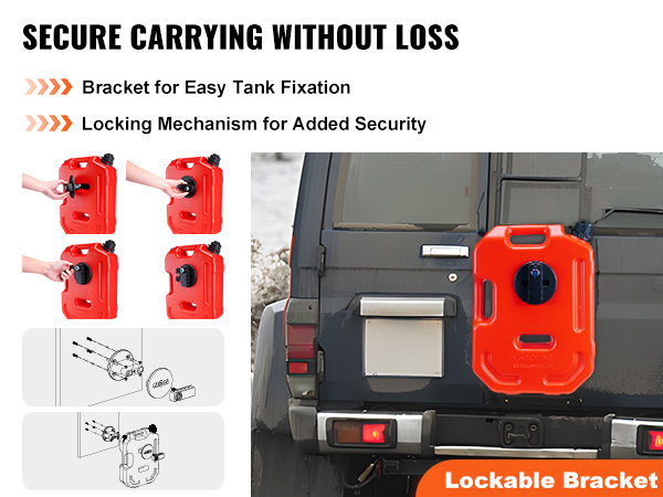 VEVOR Gas Can, 2.64 Gallon/10L, Fuel Tank with Spout and Lockable ...