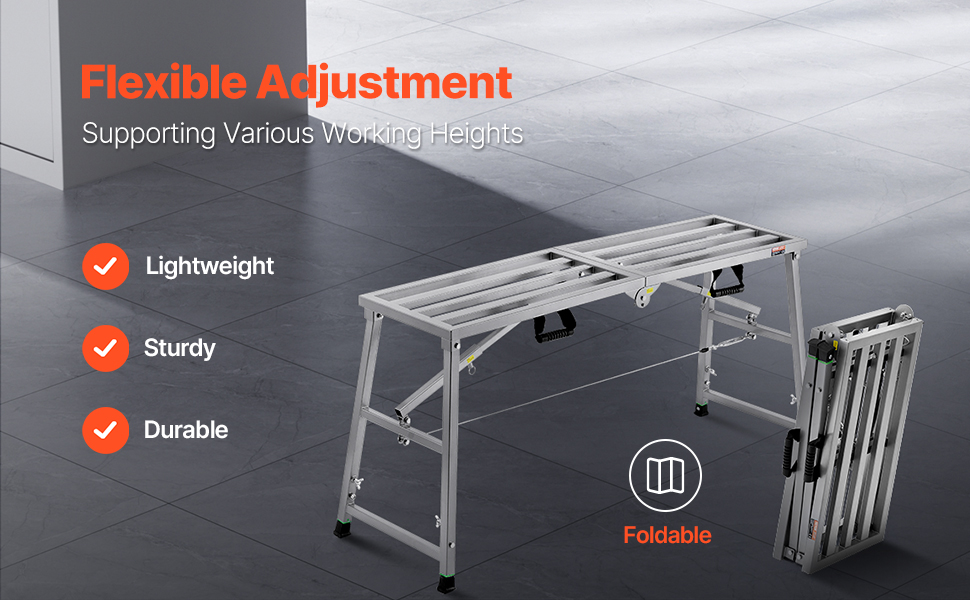 Work Platform Adjustable Height Portable Scaffolding Platform 800 lb ...