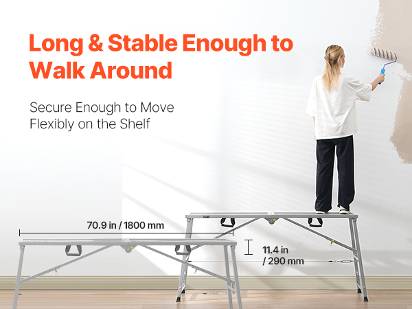 VEVOR Work Platform Adjustable Height Portable Scaffolding Platform 880 ...