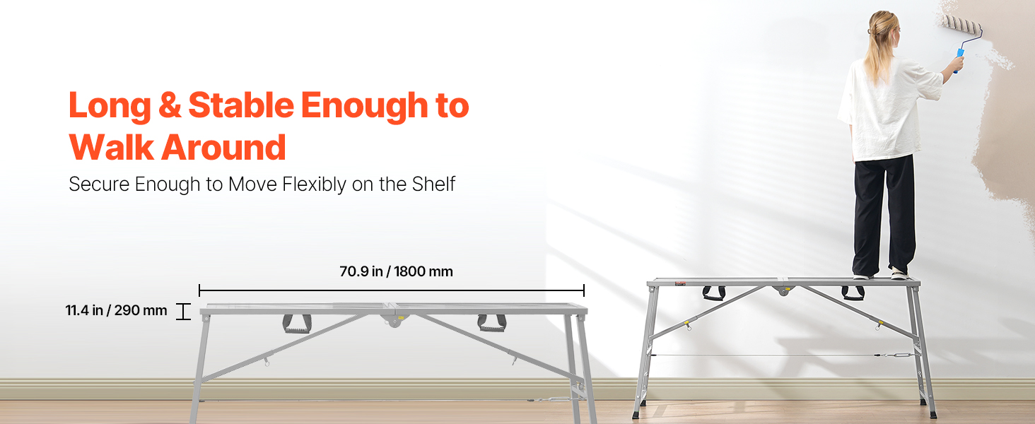 VEVOR Work Platform Adjustable Height Portable Scaffolding Platform 400 ...