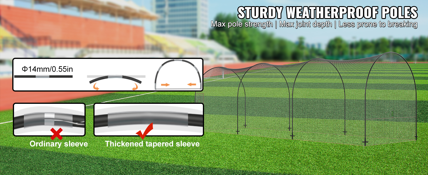 VEVOR Baseball Batting Cage, Softball and Baseball Batting Cage Net and ...
