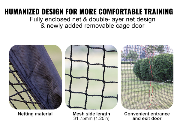 VEVOR Baseball Batting Cage, Softball and Baseball Batting Cage Net and ...