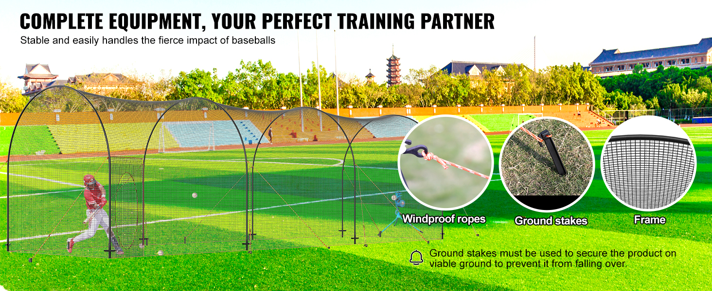 VEVOR Baseball Batting Cage, Softball and Baseball Batting Cage Net and ...