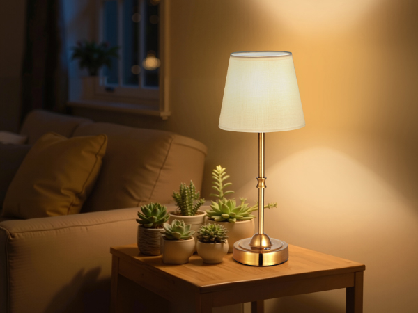 Cordless Table Lamp 5200mAh Rechargeable Battery Desk Lamp Fabric Shade ...