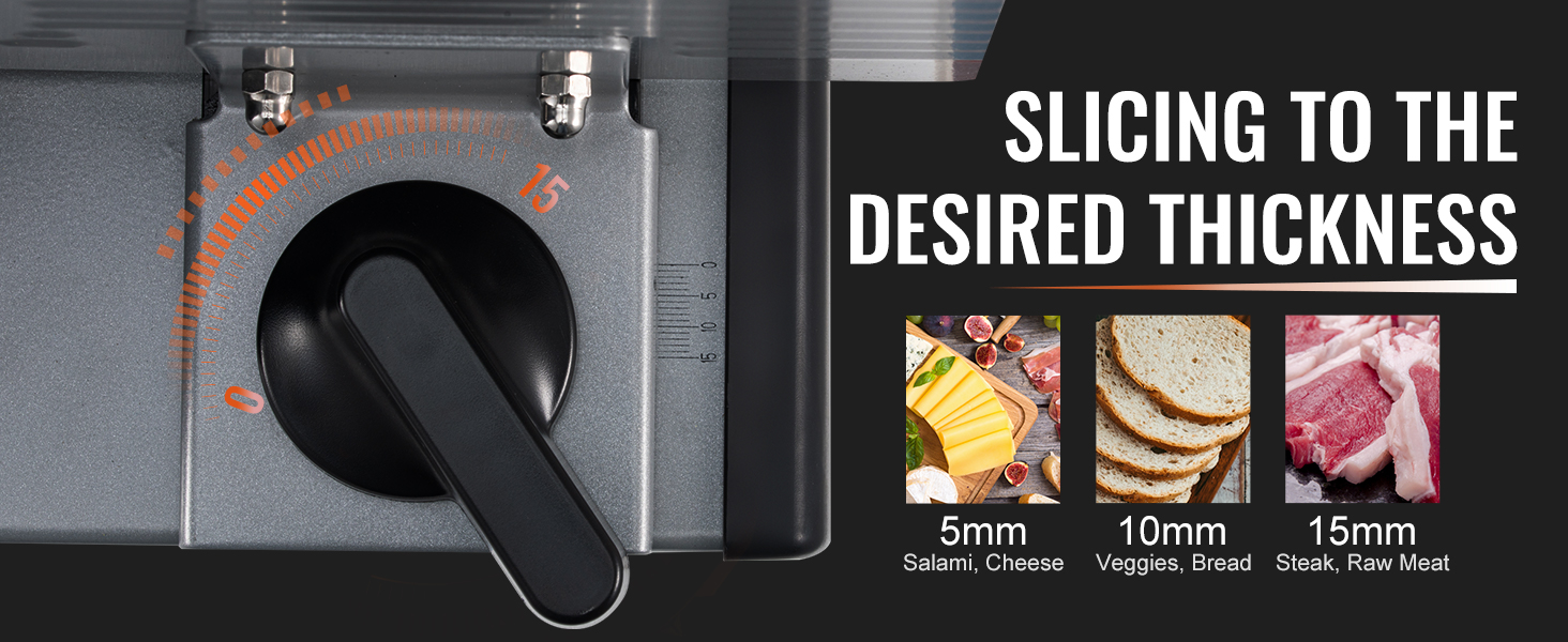 VEVOR 7.5" Meat Slicer 200W Electric Deli Slicer for Meat Veggie Bread ...