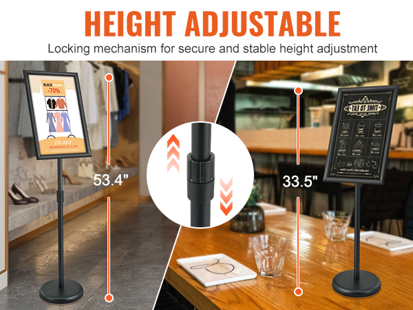 VEVOR Pedestal Sign Holder, 11 x 17 Inch Vertical and Horizontal ...