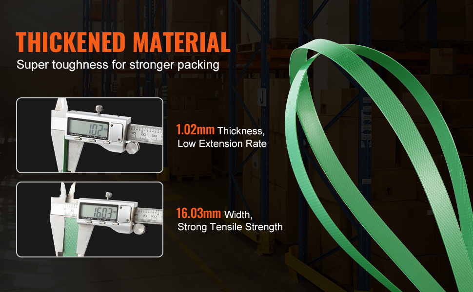 VEVOR Packaging Polyester PET Strapping Roll 0.63" x 0.03" x 1000 ...