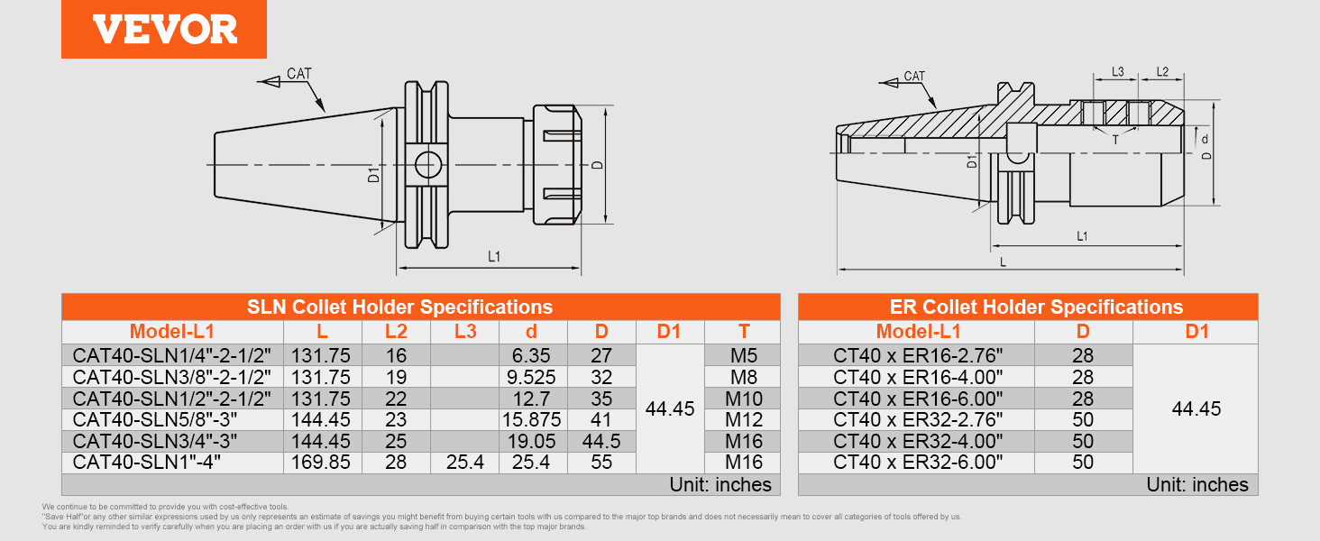 VEVOR CAT40 Collet Holder ER 16/32 Collet Set, 35 PCs, SLN FMB ER16/32 APU Tool Holders Spring ...
