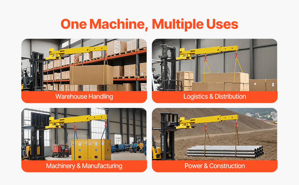 Adjustable Forklift Jib Boom Crane 6000lbs Forklift Mobile Crane with 2 ...
