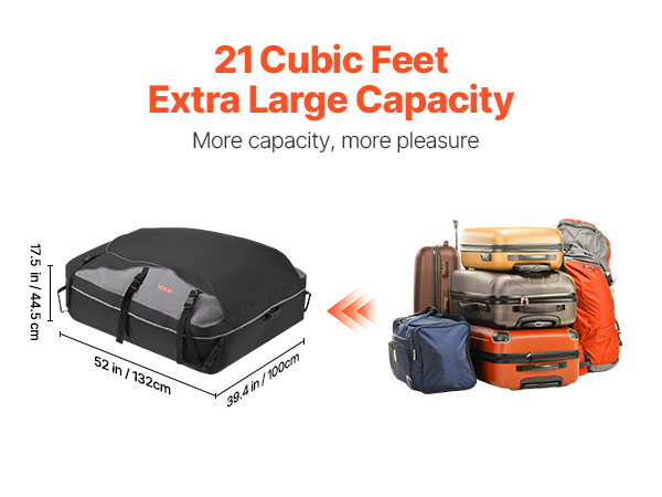 Car Rooftop Cargo Carrier Bag 21 Cubic Feet Roof Cargo Carrier 900D ...
