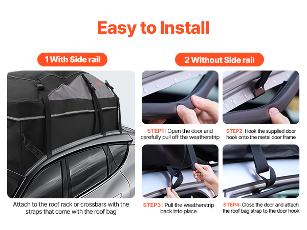 Car Rooftop Cargo Carrier Bag 21 Cubic Feet Roof Cargo Carrier 900D ...