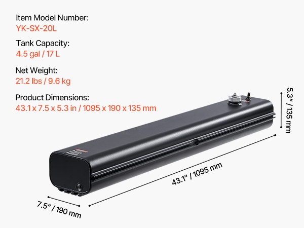 4.5 Gal Roof Rack Water Tank Portable Water Tank with Splash-Guard ...